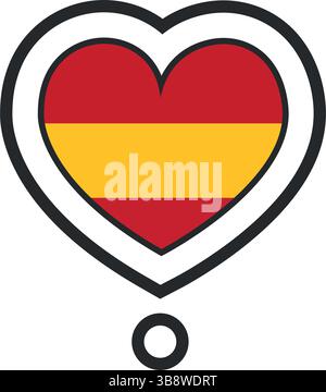 Spain flag in heart shape on white background. Vector Illustration ...