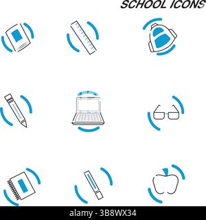 School tools outline pack. Vector illustration Stock Vector Image & Art ...