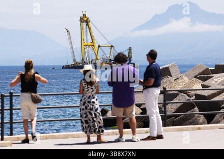PORTICELLO THE HEBO LIFT 10 AT WORK ABOVE THE WRECK OF THE BAYESIEN ...