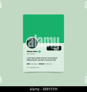 UI UX Style of Profile Card Design - User Profile Design - Social Media ...