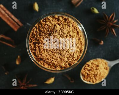 Close up powder bowl plain background Stock Photo - Alamy