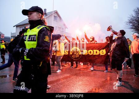 Bodo/Glimt fans march to the grond before the UEFA Europa League semi ...