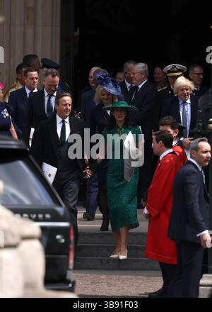 Former prime ministers David Cameron, and Theresa May during the ...