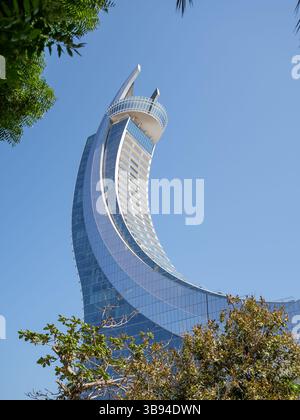 The iconic Katara Towers Hotel in Lusail, Qatar, featuring its ...