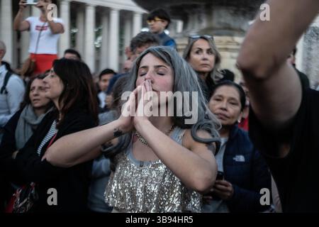 Pope Leo XIV, second from left, arrives in St. Peter's Basilica at the ...