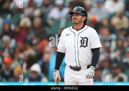 Detroit Tigers' Zach McKinstry reacts after striking out swinging ...