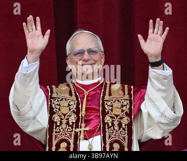 Pope Leo XIV waves after a moment of prayer in front of the nativity ...