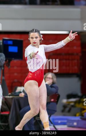 North Carolina State's Chloe Negrete competes at an NCAA gymnastics ...