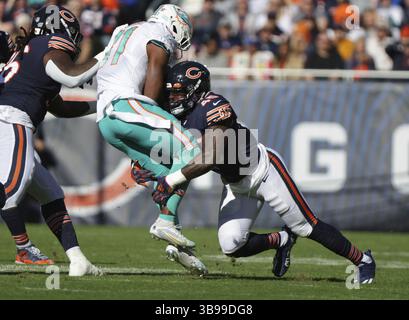 Chicago Bears linebacker Joe Thomas (45) defends against the New York ...