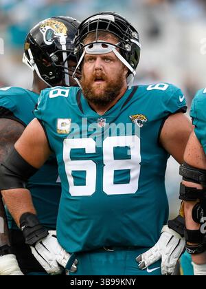 Jacksonville Jaguars guard Brandon Scherff (68) walks off the field ...