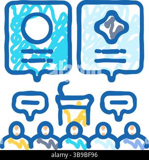 panel discussion icon doodle illustration Stock Vector Image & Art - Alamy