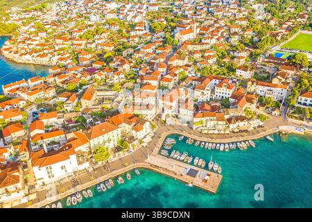 Picturesque bay and the old town of Postira. Postira lies on the ...
