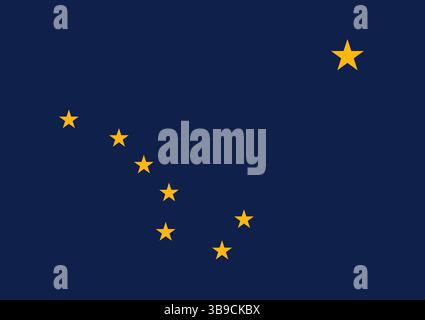 Flag of Alaska. Banner and patriotic symbol. Official colors. Flat ...