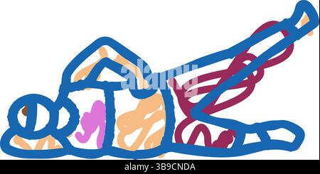 side lying leg lifts pregnant fitness color icon vector. side lying leg ...