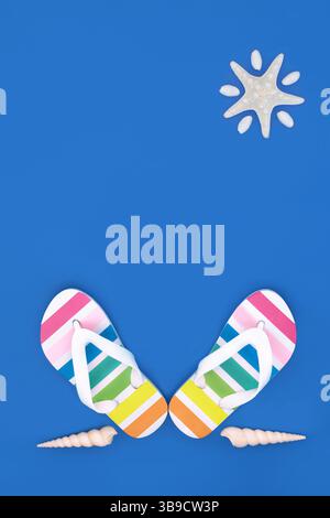 Art flip flops and starfish on a tropical beach Stock Photo - Alamy