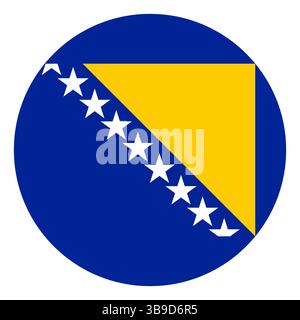 Bosnia and Herzegovina flag - circle vector flag isolated on ...
