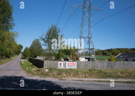 Stop Monster Pylons Banner, Crathes village, Aberdeenshire, Scotland ...