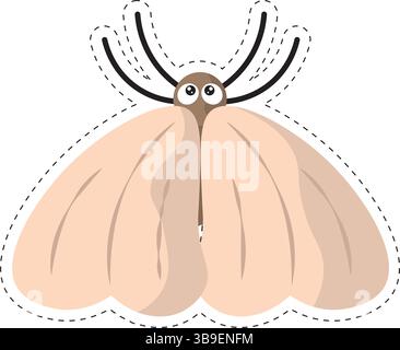Cream cartoon moth insect. Vector illustration Stock Vector Image & Art ...