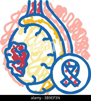 testicular cancer man disease color icon vector. testicular cancer man ...