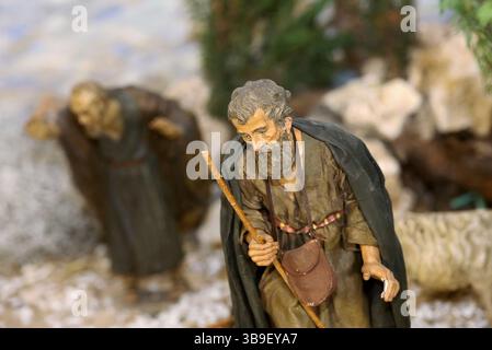 Nativity figurine, shepherd Stock Photo - Alamy