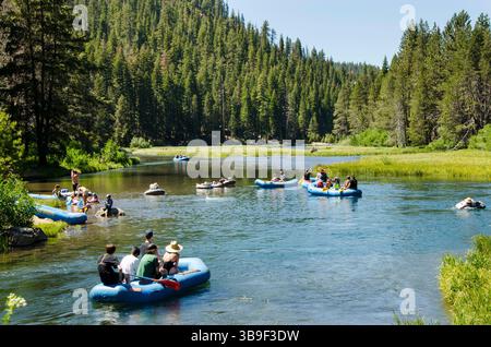 Excursion fun on the Truckee River Stock Photo - Alamy