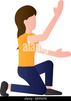 woman kneeling position Stock Vector Image & Art - Alamy