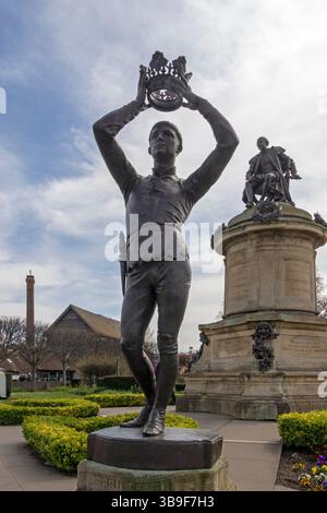 The statue of Prince Hal by The Gower Memorial in Bancroft Gardens ...