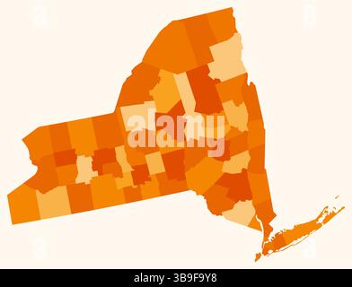 Map of New York with counties. Just a simple state border map with ...