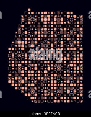 Vatican City, shape of the country built of colored cells. Digital ...