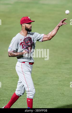 Philadelphia Phillies pitcher Cristopher Sanchez delivers during the ...