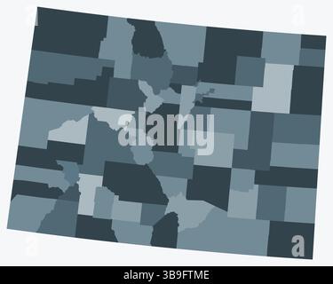Map of Colorado with counties. Just a simple state border map with ...