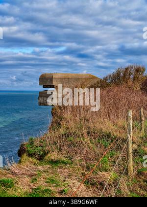 France, Seine Maritime, Heuqueville, Cote d'Abatre, the blockhouse of a ...