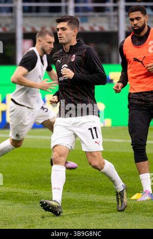 Christian Pulisic of AC Milan in action during the Serie A football ...