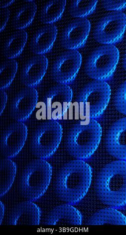 This abstract design showcases a 3D structure in shades of blue ...