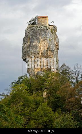 Monastery on column Katskhi pillar in Chiatura, Georgia Stock Photo - Alamy
