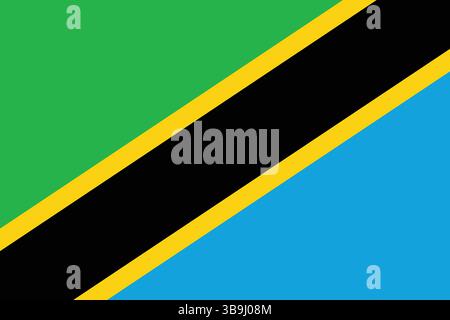 Flag of Tanzania. Tanzania flag official colors and proportion digital ...