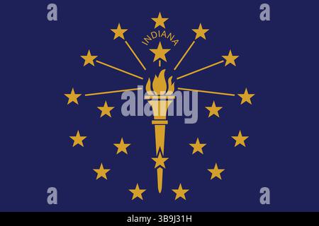 Flag of Indiana. Indiana flag official colors and proportion digital ...