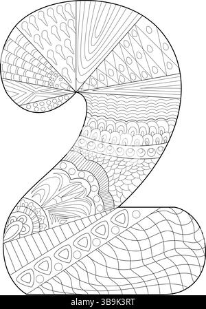 Zentangle number. Vector decorative number Stock Vector Image & Art - Alamy