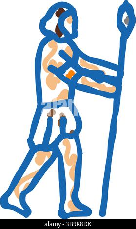 homo erectus human evolution icon doodle illustration Stock Vector ...