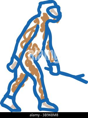 homo erectus human evolution color icon vector illustration Stock ...