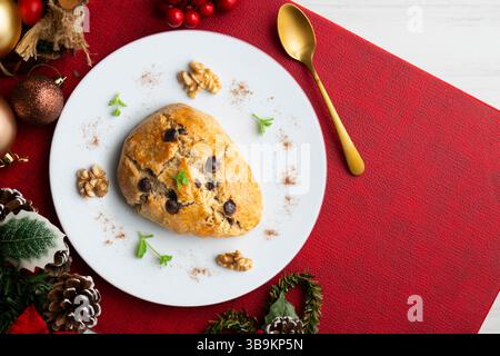 Triangular English scones with dark chocolate chips Stock Photo - Alamy
