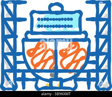 shipyard manufacturing process icon doodle illustration Stock Vector ...