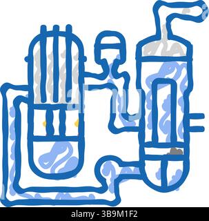 pressurized water reactor nuclear energy line icon vector illustration ...