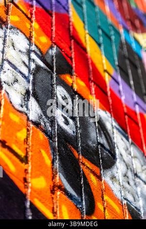 Artist Louis Masai working on a mural for Hit the North Translink ...
