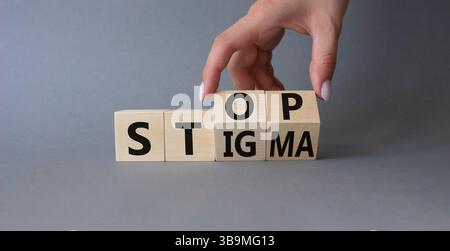 Stigma or shame symbol. Concept words Stigma or Shame on wooden cubes ...