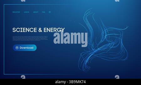 Science and energy theme with intricate flowing blue line patterns ...