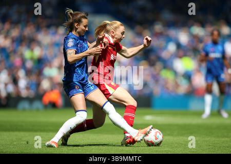 Liverpool's Ceri Holland (left) and Chelsea's Aggie Beever-Jones battle ...