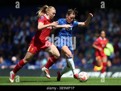 Liverpool's Ceri Holland (left) and Chelsea's Aggie Beever-Jones battle ...