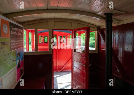 Interior of an old railway brake van at High Peak Junction, Cromford ...