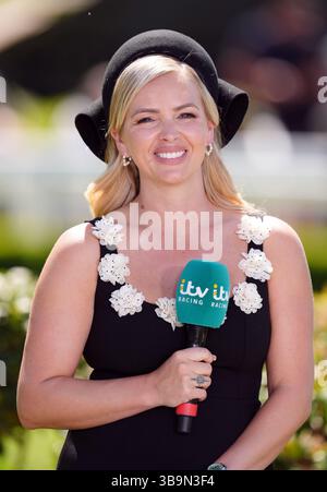 Leonna Mayor, ITV Racing, at Lingfield Park racecourse, Surrey. Picture ...